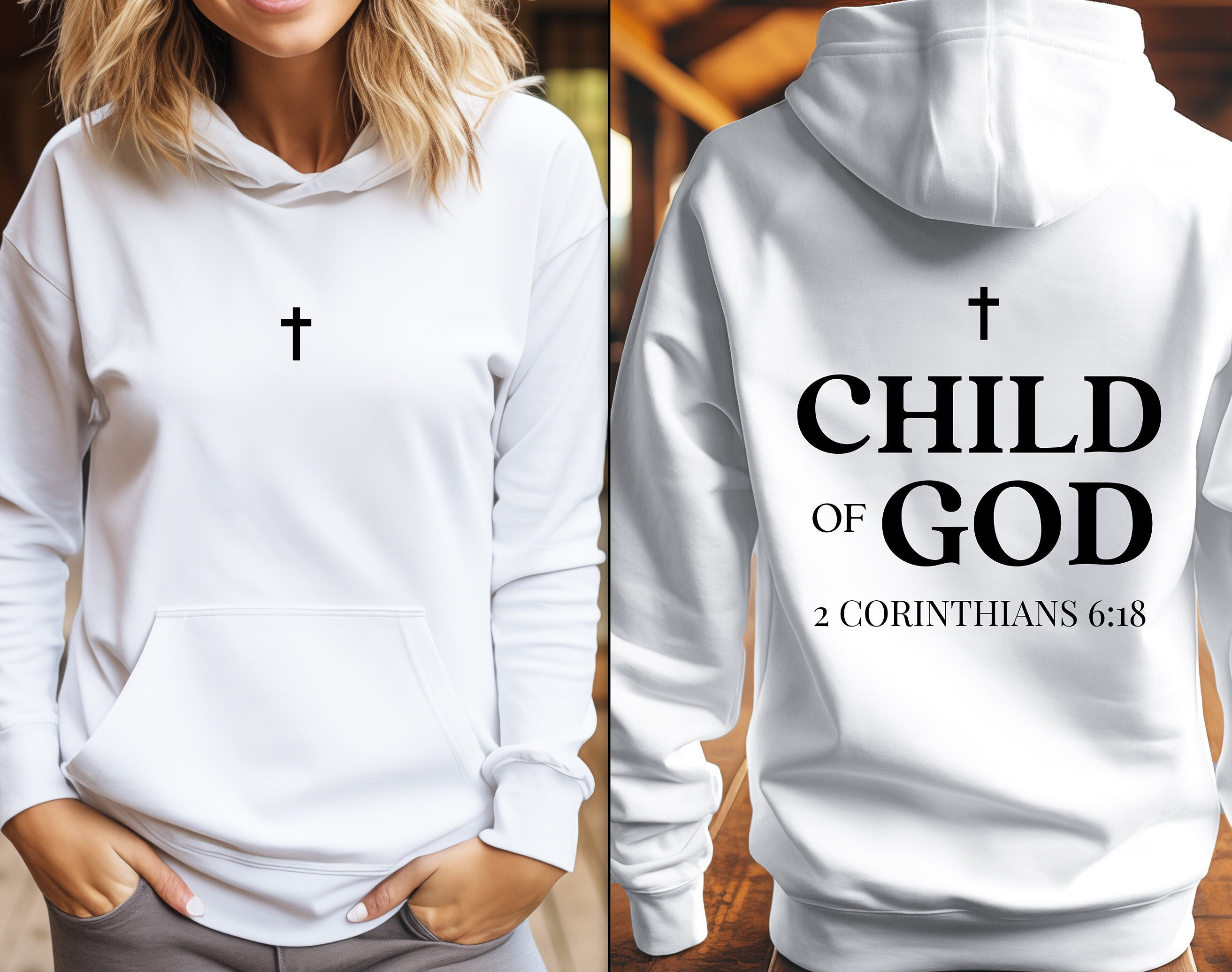 Child of God Bible Verse Hoodie Christian Hoodies Christian Merch Mens ...