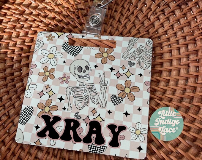 Skeleton Xray Badge Buddy Gift for X-ray Technologist Badge Holder ...