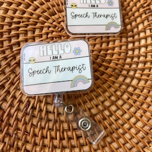 Speech Therapist Badge Reel, Med SLP Gift, SLP Badge Reel Retractable ...
