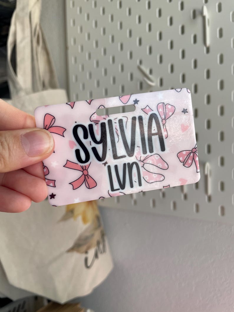 Coquette ER Badge Name Tag, Personalized Name Tag, NICU Nurse Badge ...