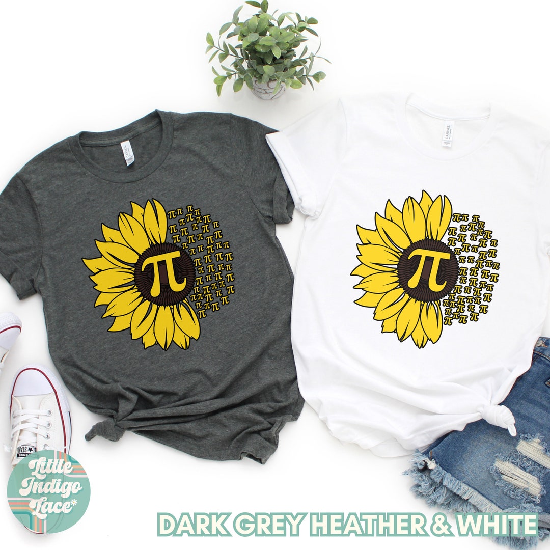 Sunflower Pi Day Shirt, Math Teacher Shirt, Gift for Math Professor, Pi ...