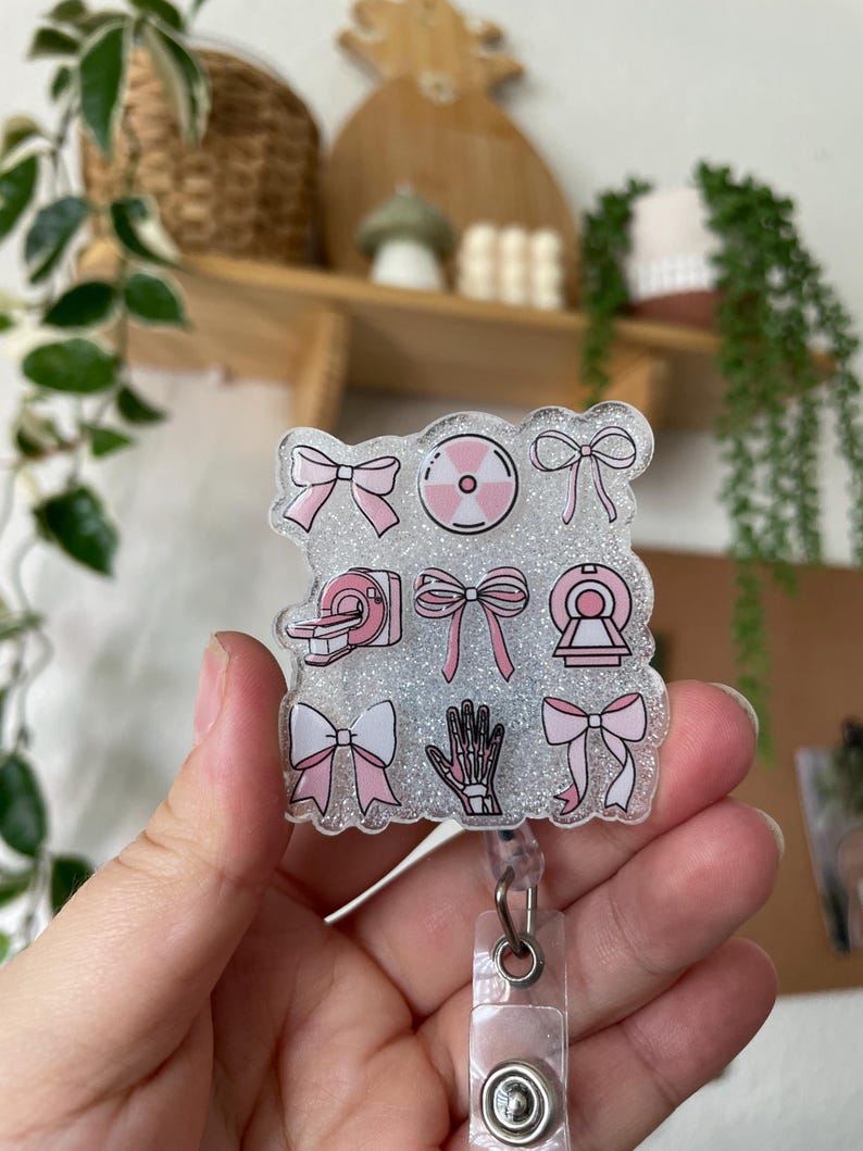 Coquette Radiology Badge Reel, Xray Tech Badge, Pink Bow MRI Tech, Ct ...