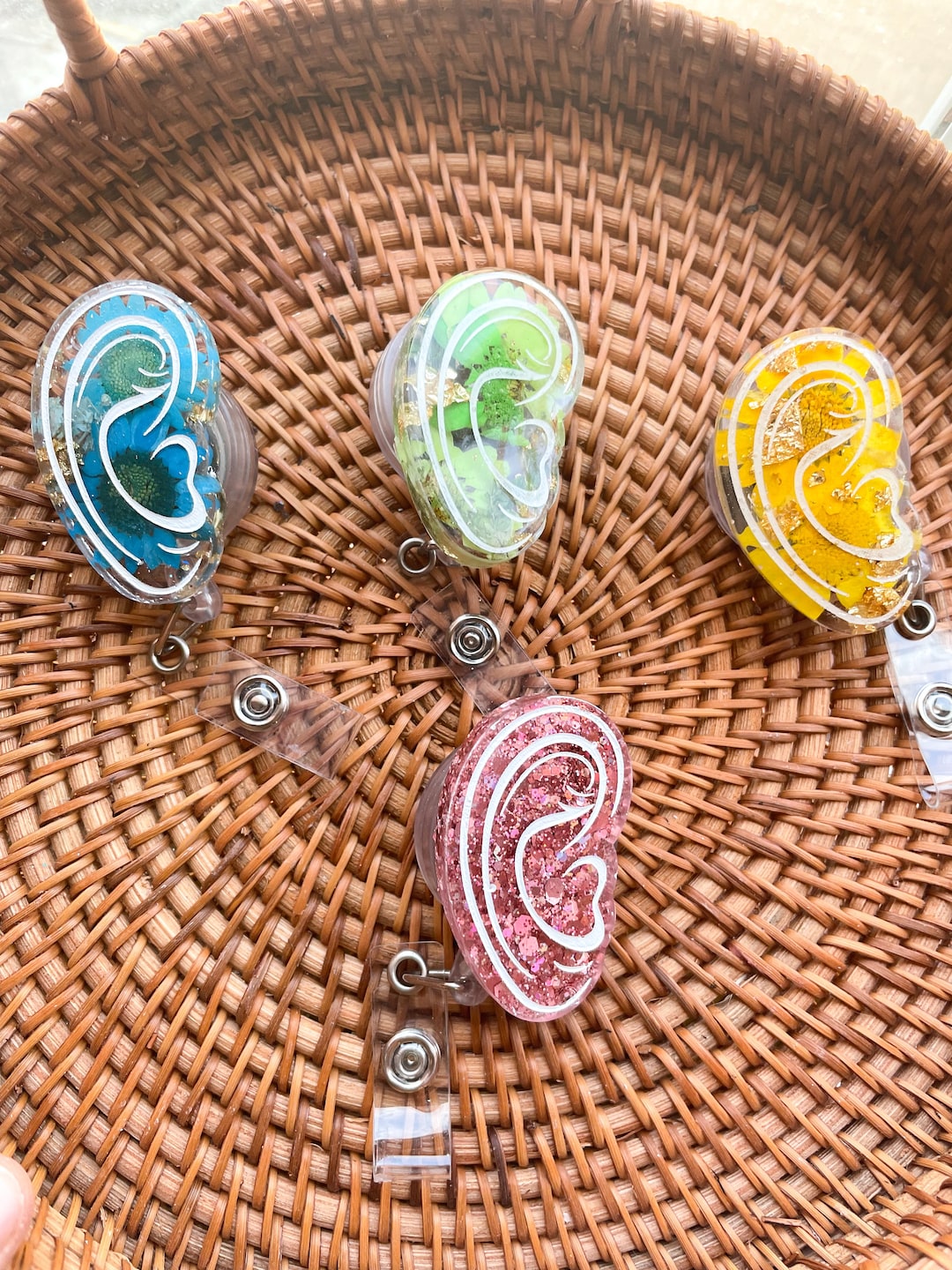 Otolaryngologist Gift Idea, Ear Badge Reel, Anatomical Ear Retractable ...