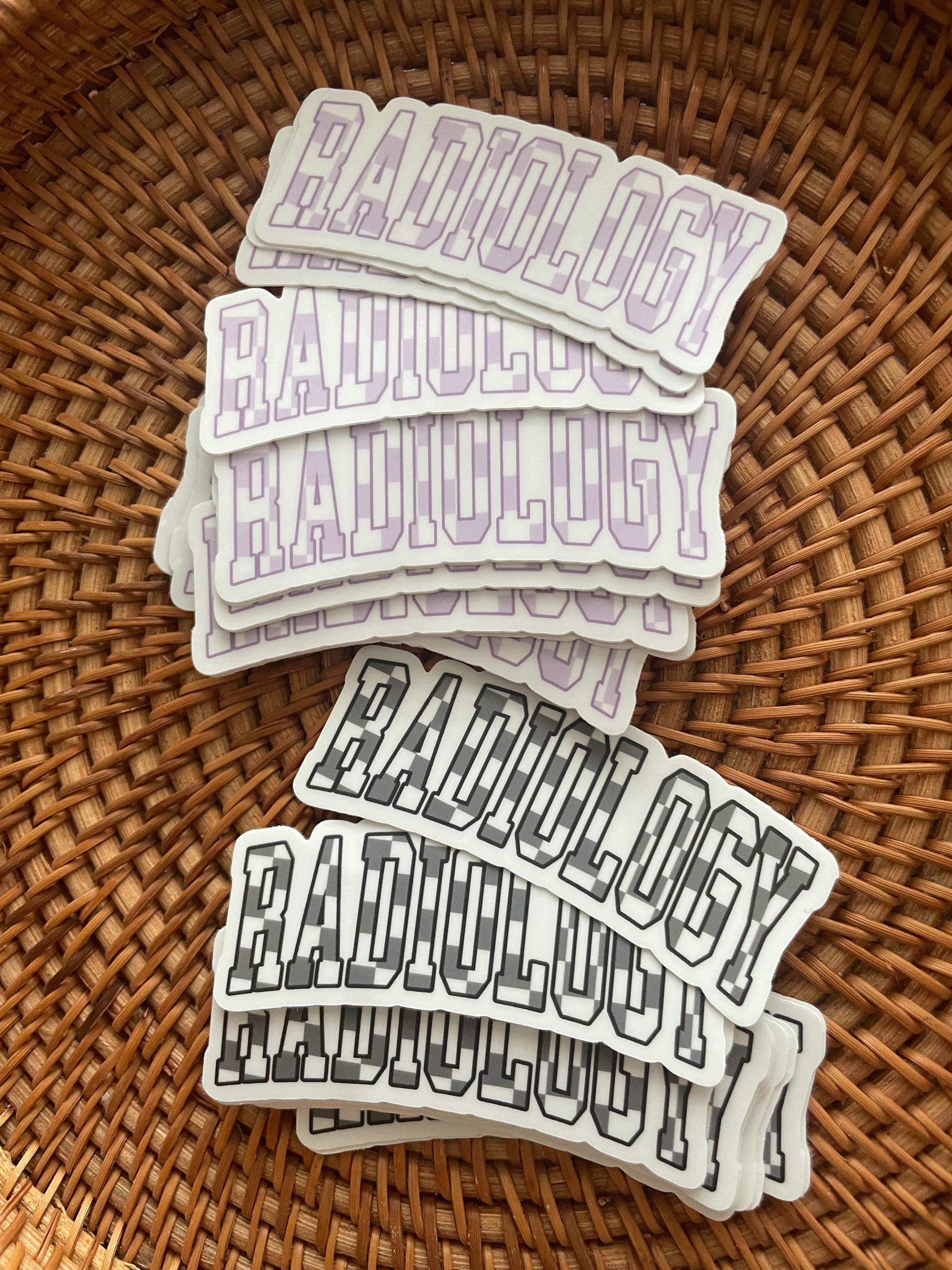Checkered Radiology Waterproof Sticker for Tumbler or Laptop, Gift for ...