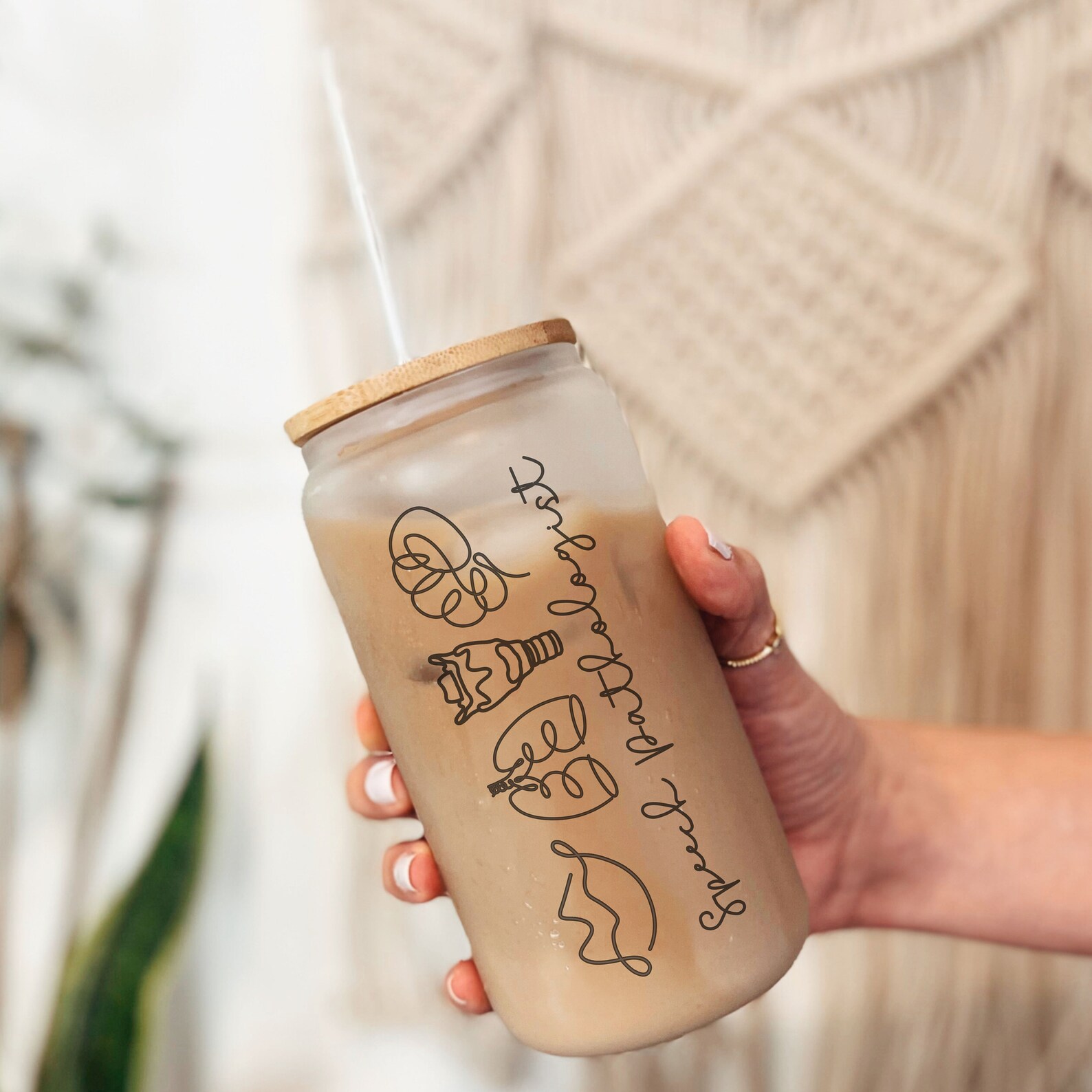 SLP Cup Speech Language Pathologist Therapist Iced Coffee Glass Can ...