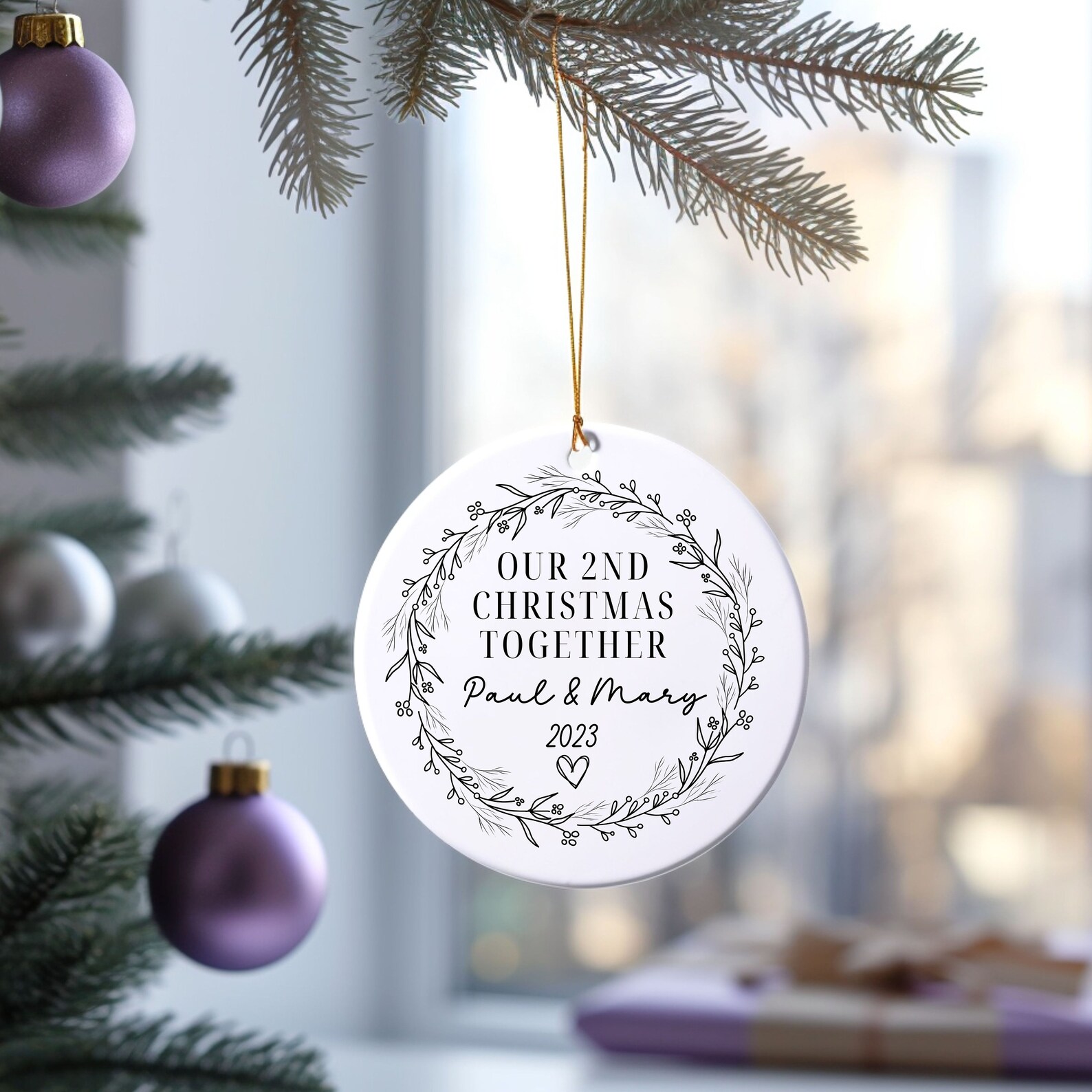 Our 2nd Christmas Together Ornament, Couple Christmas Ornament ...