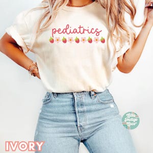 Strawberry Peds Nurse Comfort Colors Shirt Pediatric Unit Nurse Tshirt Gift for Ped Er Rn Grad ...