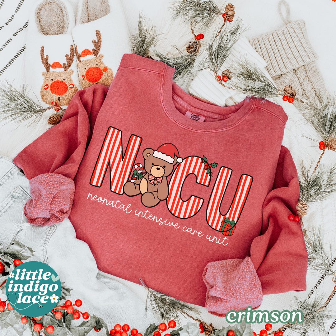 NICU Christmas Comfort Colors Sweatshirt, Neonatal Intensive Care Unit ...