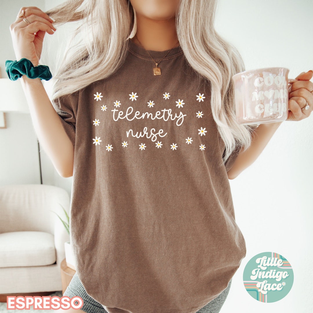 Daisy Telemetry Nurse Shirt Comfort Colors EKG Nurse Shirt Gift for ...