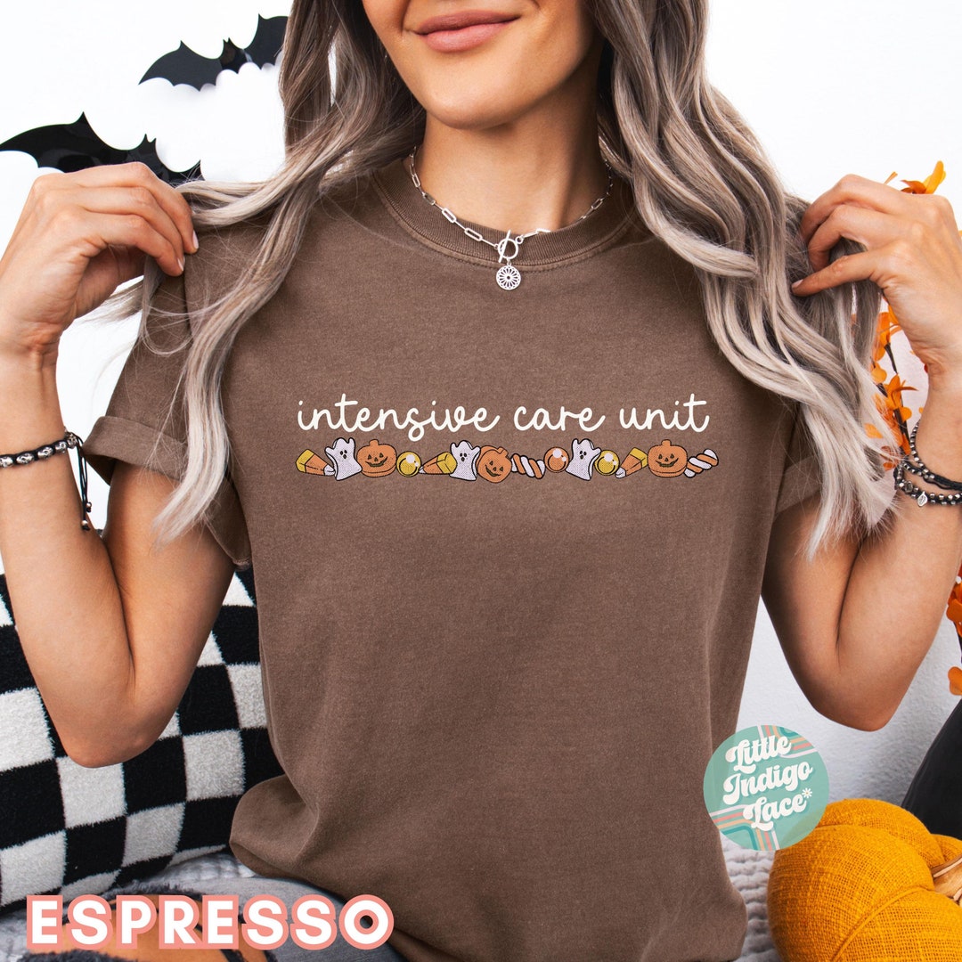 ICU Nurse Halloween Shirt, Pumpkin ICU Tshirt, Intensive Care Unit Rn T ...