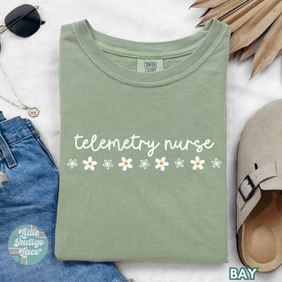 Minimal Telemetry Nurse Shirt Comfort Colors EKG Nurse Shirt Gift for ...