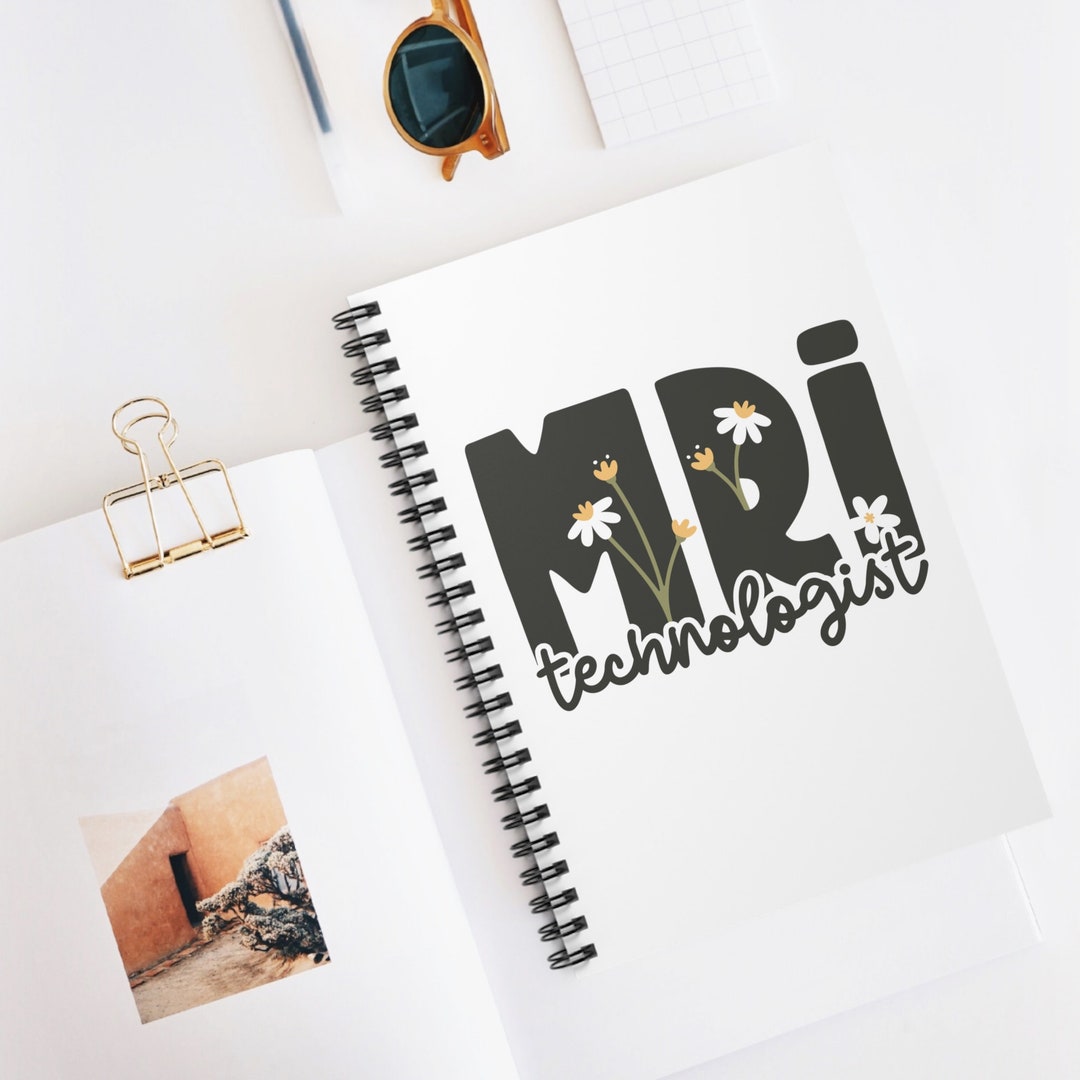 Floral MRI Tech Notebook, Spiral Notebook Ruled Line for MRI ...