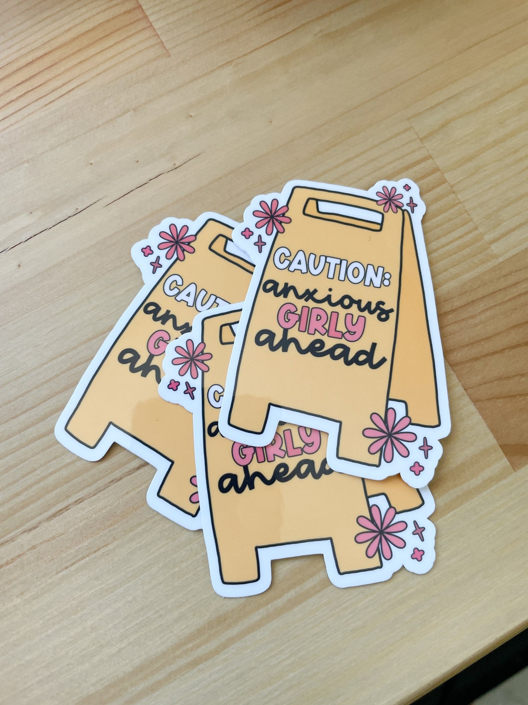 Anxious Girly Sticker, Funny Sticker for Laptop, Anxiety Awareness ...
