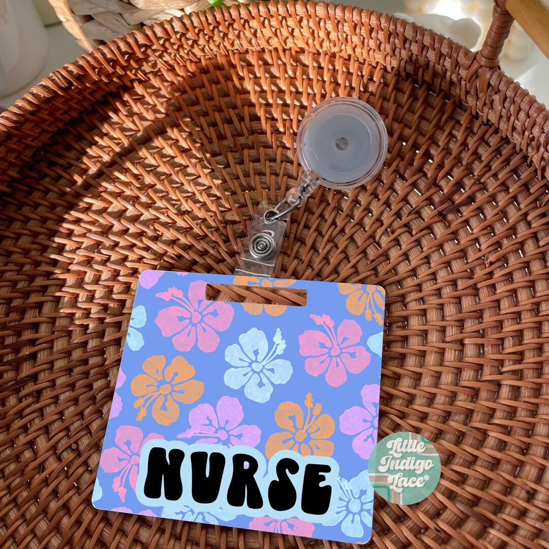 Hawaiian Floral Xray Badge Buddy Holder, Gift for Registered Nurse ...