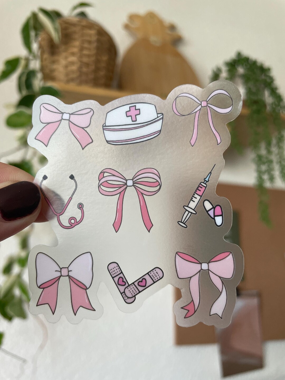 Coquette Nurse Sticker, Pink Bow Nursing Sticker, Nursing Student ...