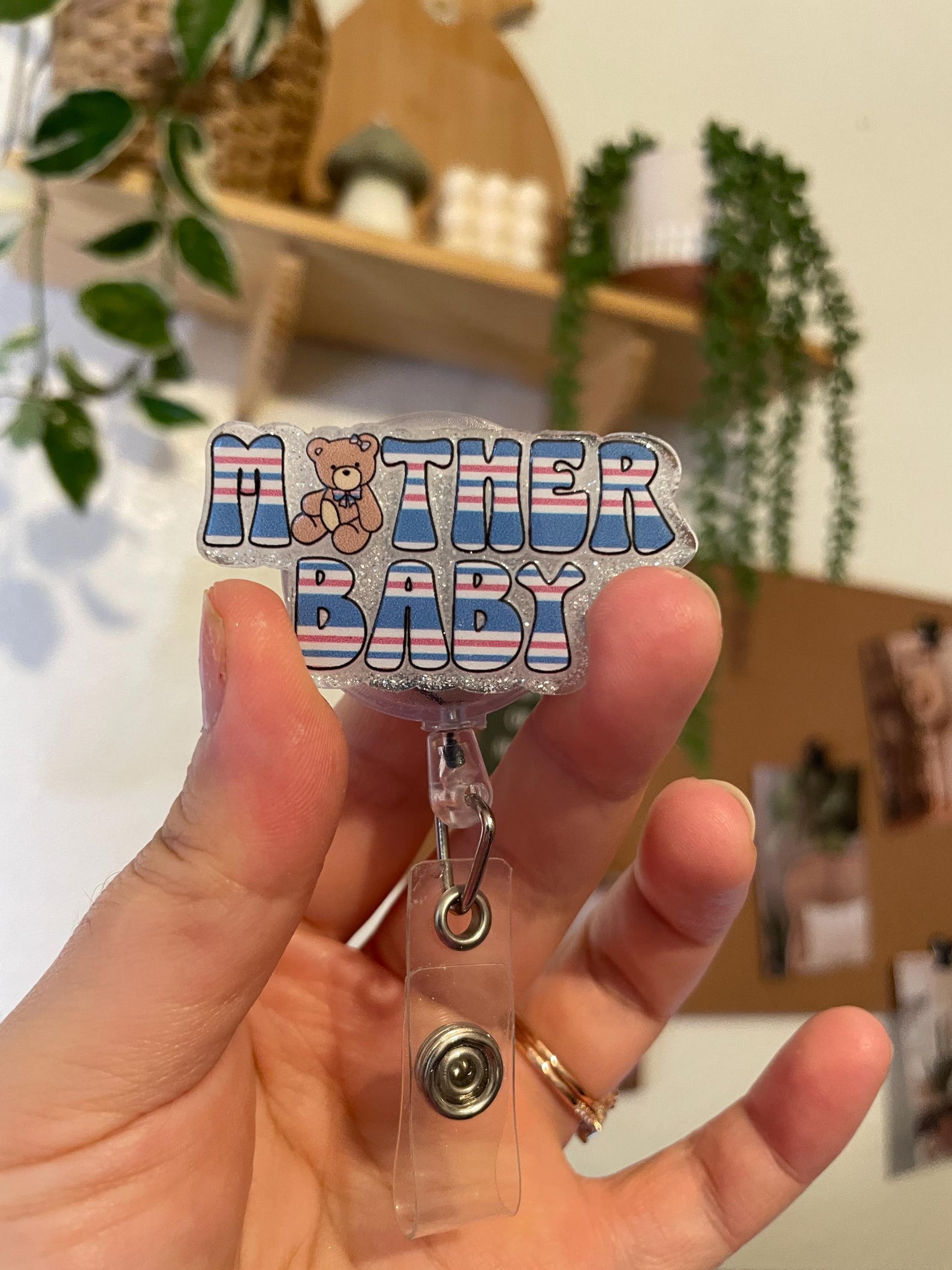 Mother Baby Unit Badge Reel, Gift for Mother Baby Nurse Grad ...