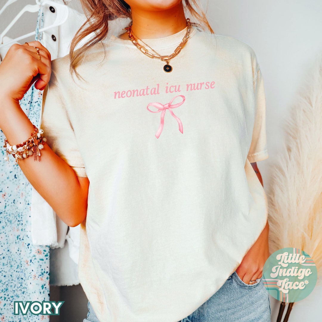 Coquette NICU Nurse Shirt Bow Neonatal Intensive Care Unit Nurse Tshirt ...