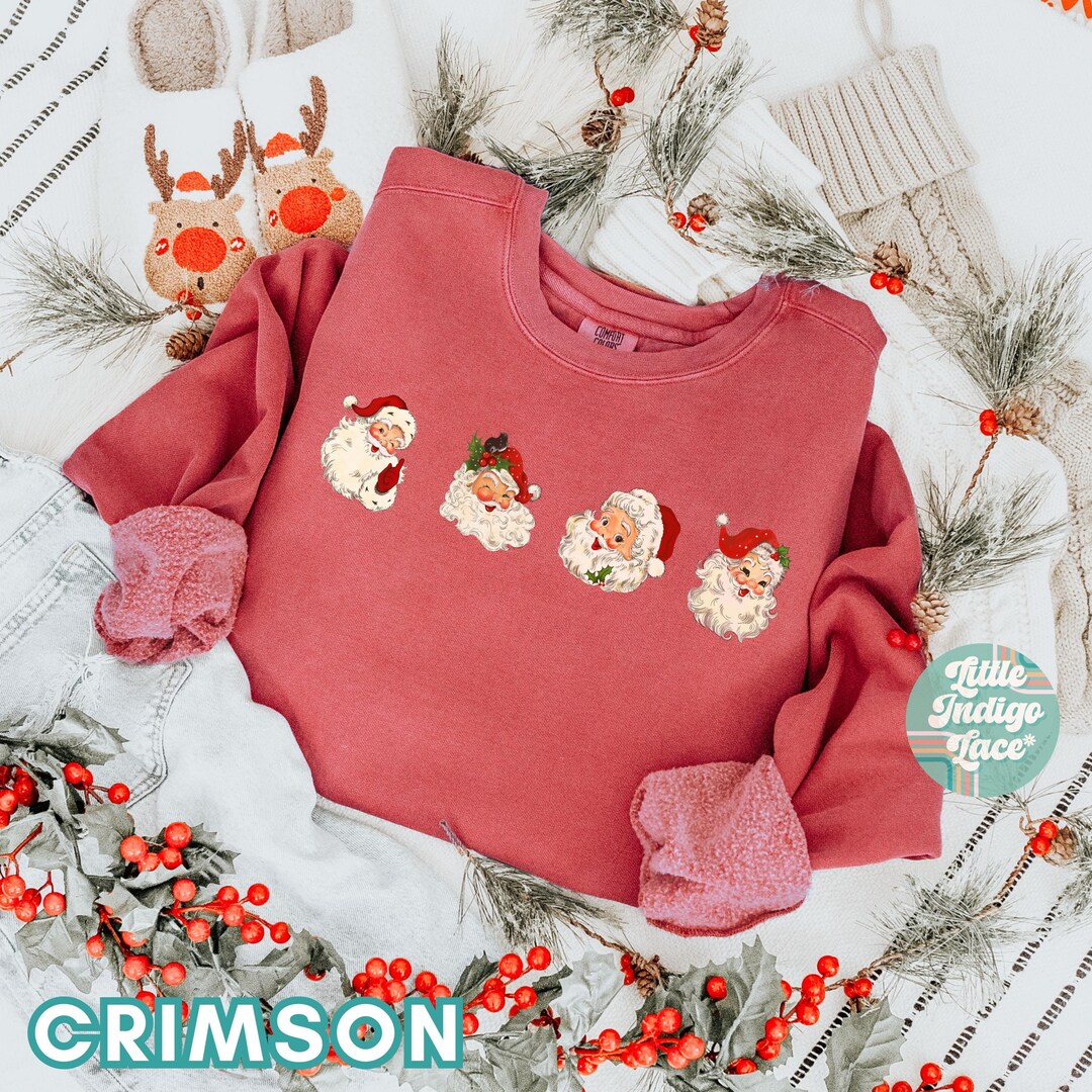 Santa Claus Sweatshirt Vintage Santa Crewneck Retro Christmas Holiday ...
