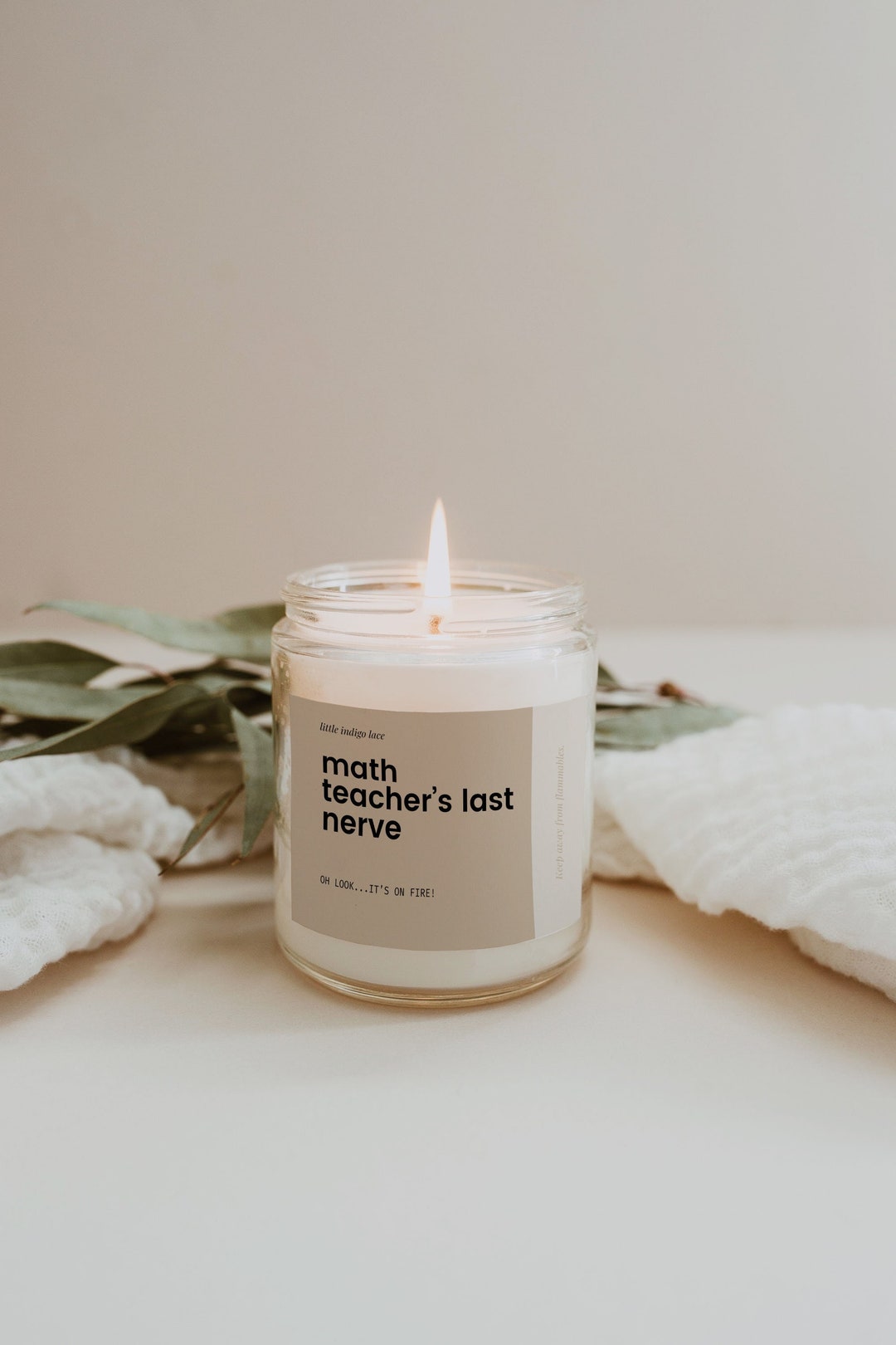 Math Teacher's Last Nerve Candle, Funny Teacher's Candle Gift, Teacher ...