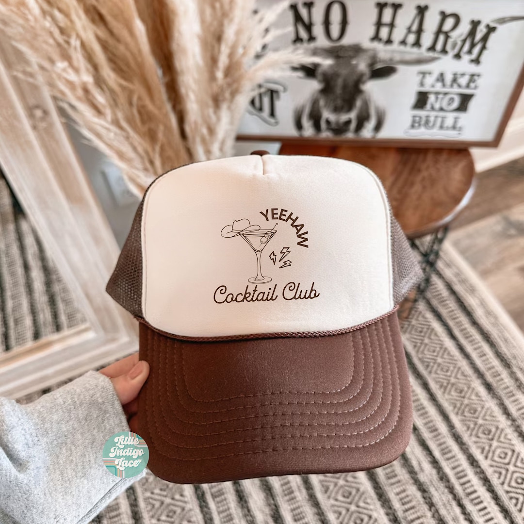 Yeehaw Cocktail Club Trucker Hat, Girls Bachelorette Trip Gift ...