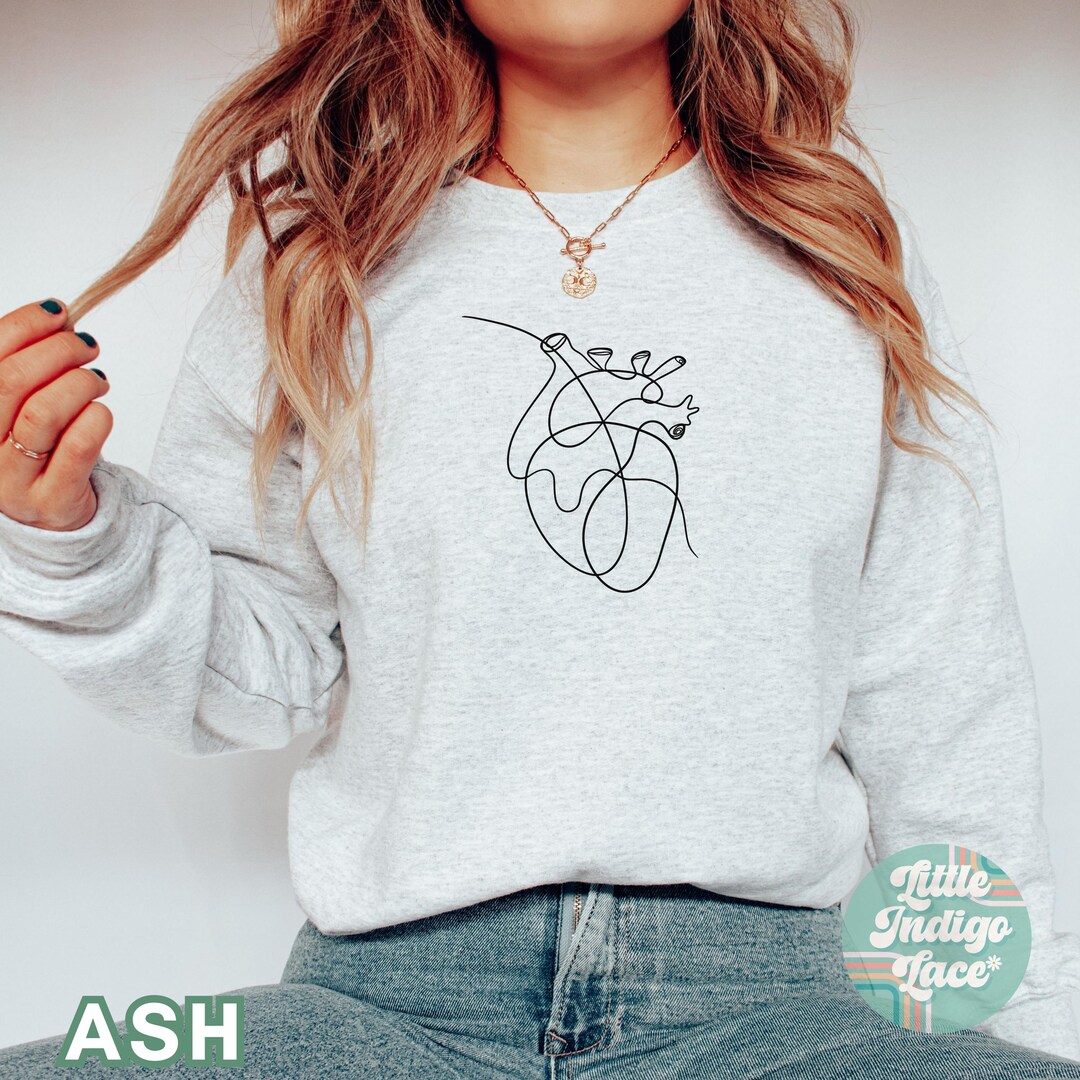 Cardiac Nurse Sweatshirt Minimal Cardiovascular ICU Nurse Sweater Gift ...