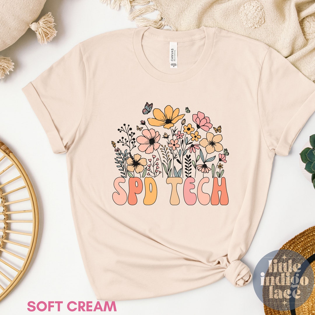 SPD Tech Shirt Floral Sterile Processing Technician Shirt, Surgical ...