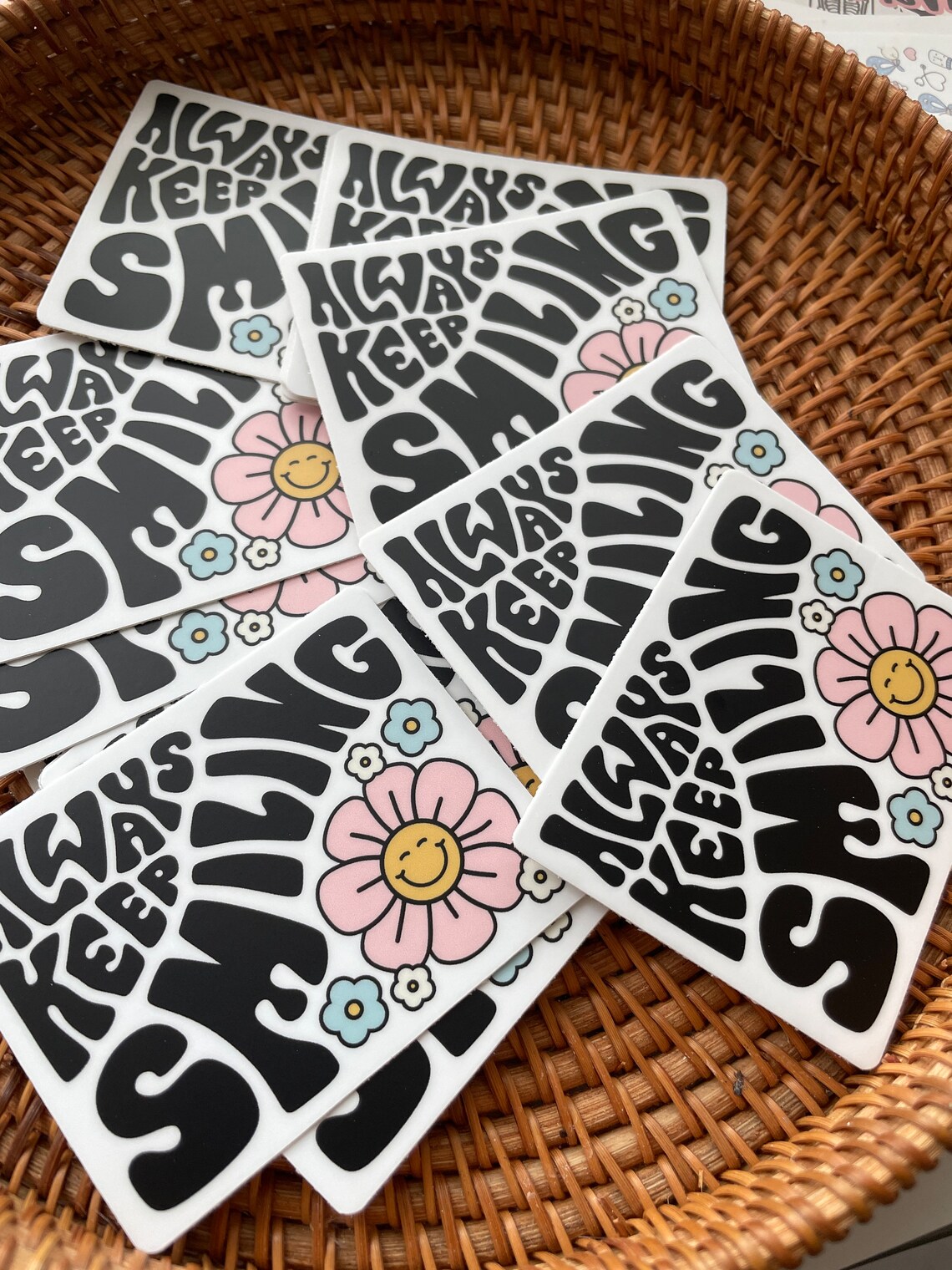 Always Keep Smiling Waterproof Sticker, Mental Health Sticker, Cute ...