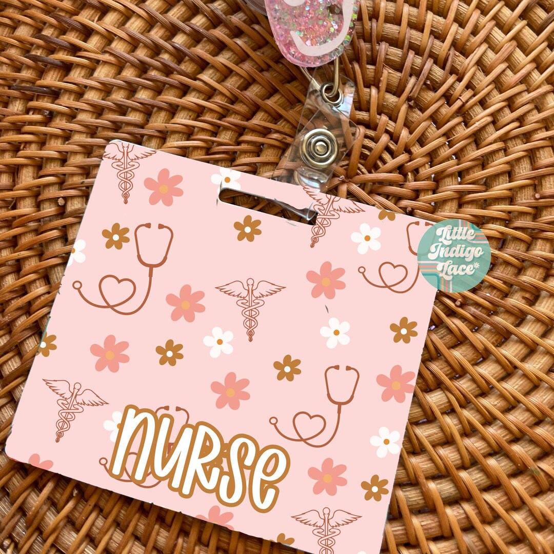 Stethoscope Nurse Badge Buddy Holder, CCU Badge Buddy Backer, Custom ...
