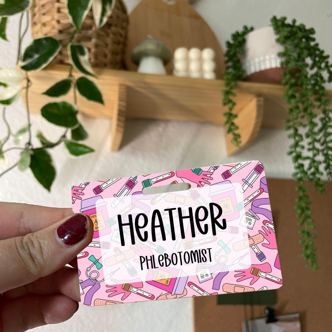 Phlebotomy Badge Name Tag, Personalized Name Tag, Badge Accessory ...