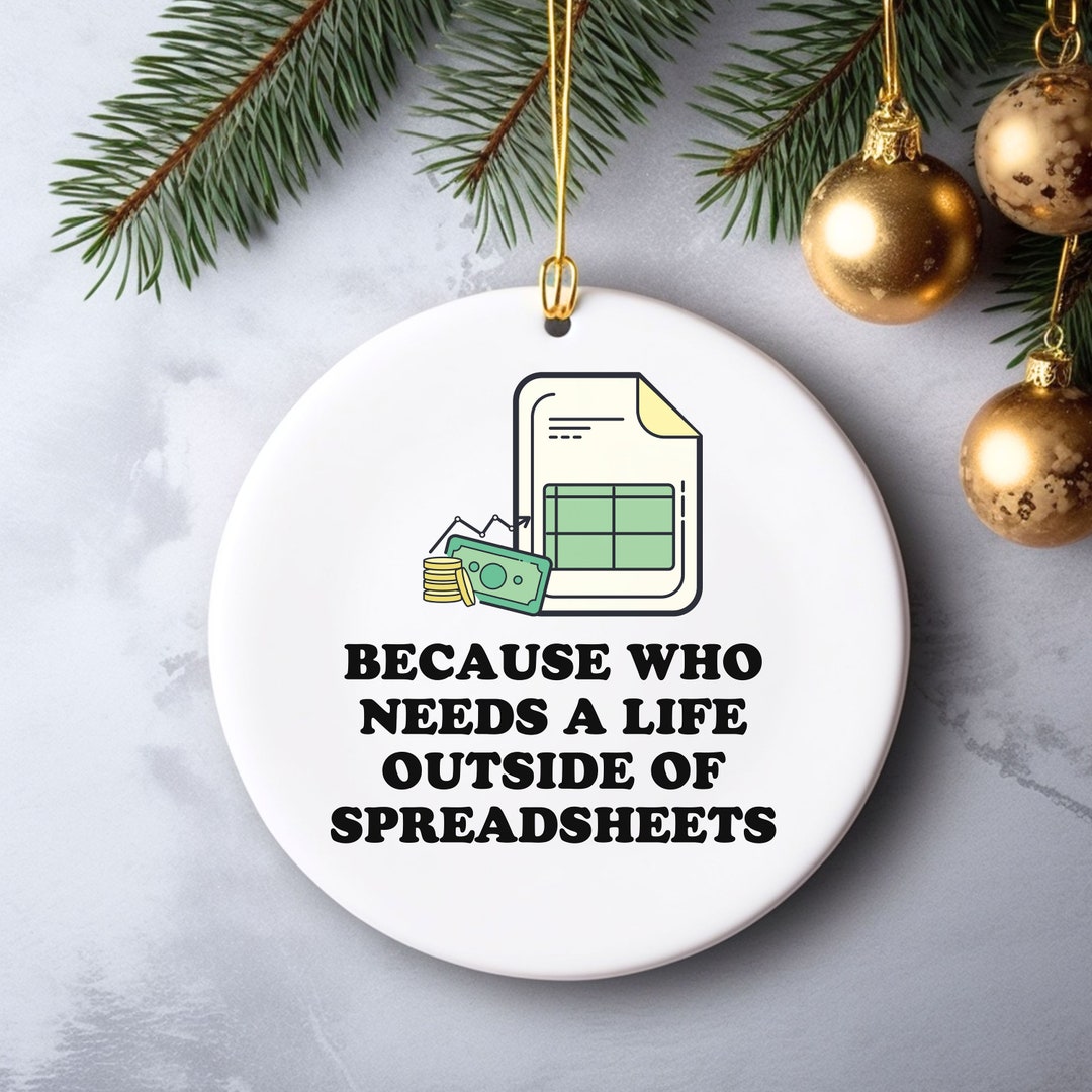 Accountant Ornament Funny, CPA Christmas Ornament, Spreadsheet ...