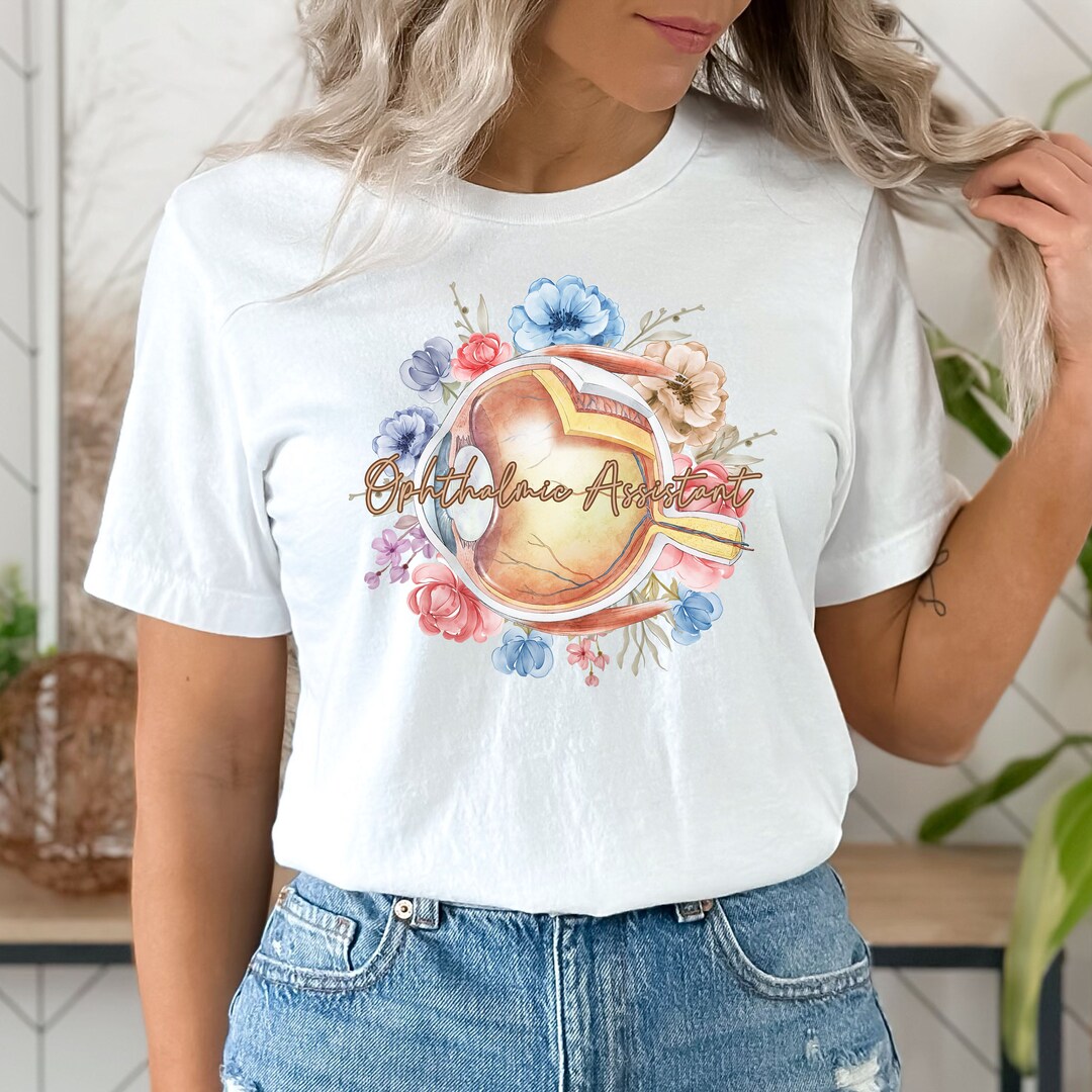 Floral Anatomical Eye Tshirt, Ophthalmic Assistant Shirt, Optometry ...
