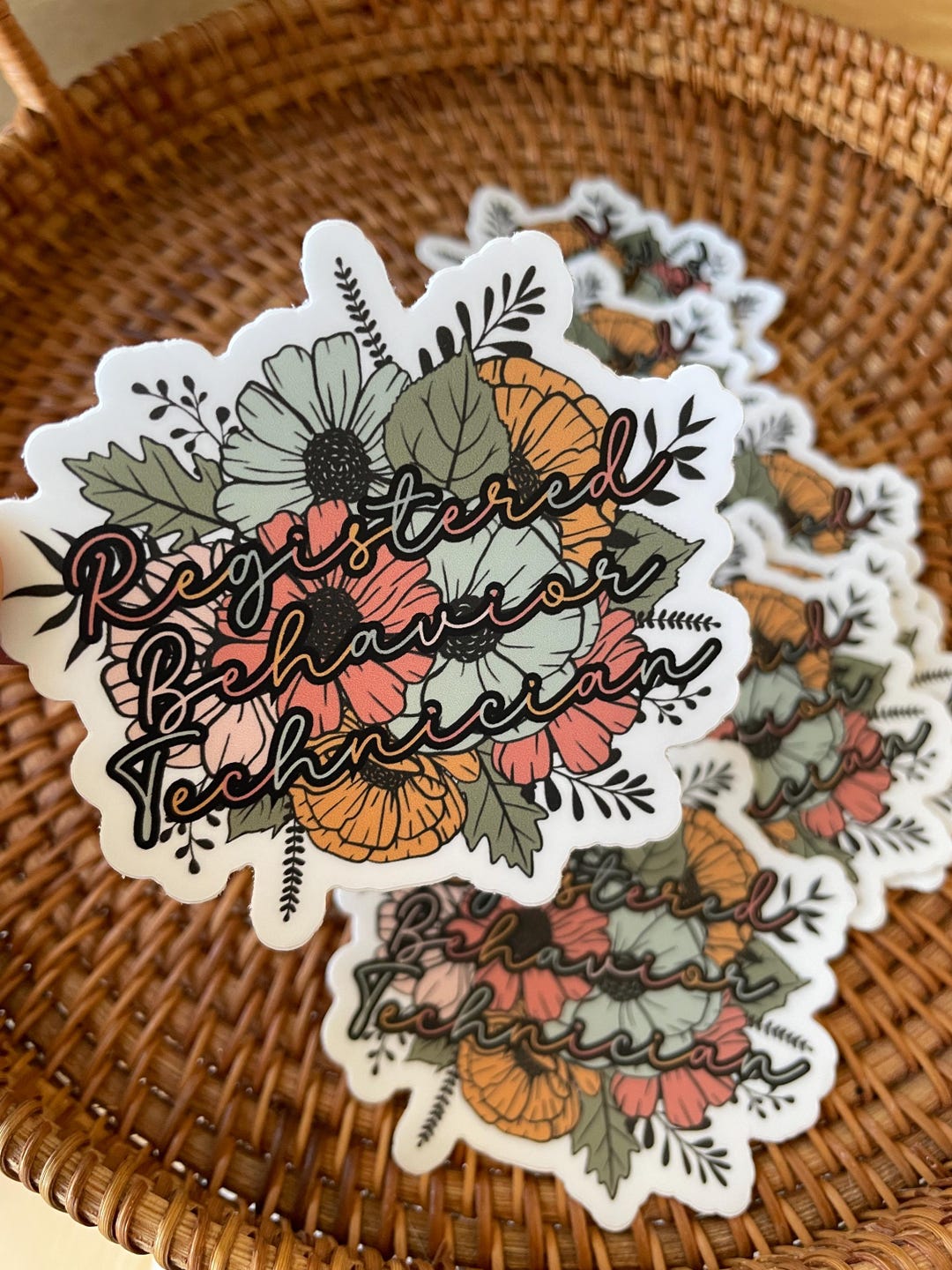 Floral RBT Sticker, Special Education Teacher, BCBA Aba Rbt Sticker ...