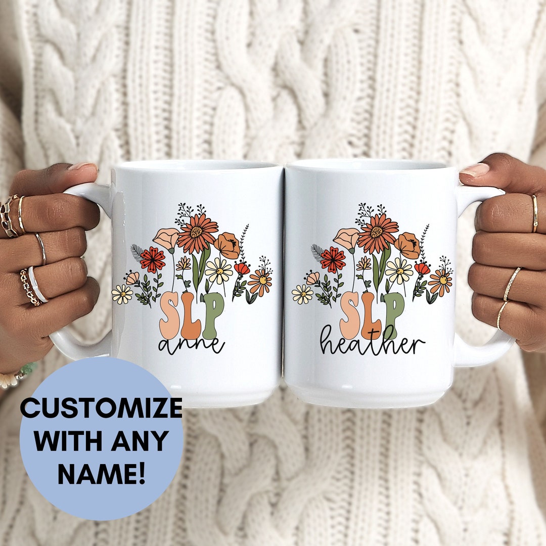 SLP Mug Personalized Wildflower Speech Language Pathologist Gift ...