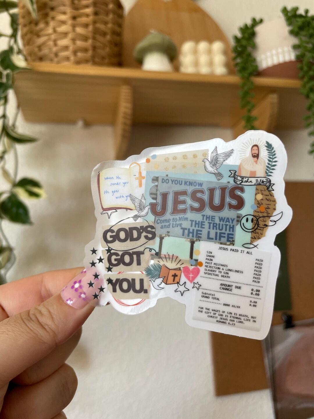 Boho Christian Stickers, Waterproof Sticker for Bible, Jesus Sticker ...