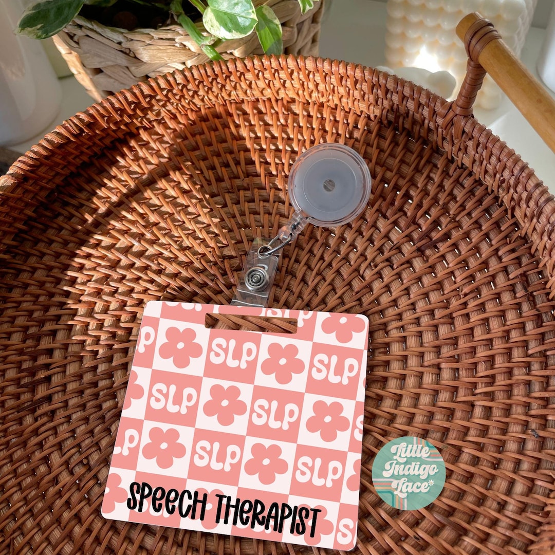 SLP Badge Buddy Gift for Speech Therapist Grad Student Speech Language ...