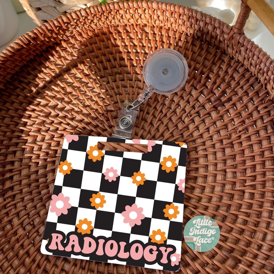 Checkered Xray Badge Buddy Gift for X-ray Technologist Badge Holder ...
