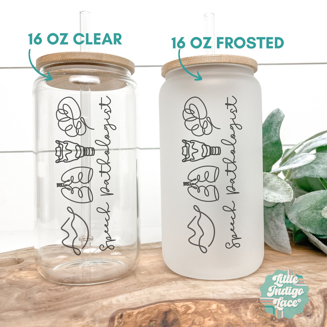 SLP Cup Speech Language Pathologist Therapist Iced Coffee Glass Can ...