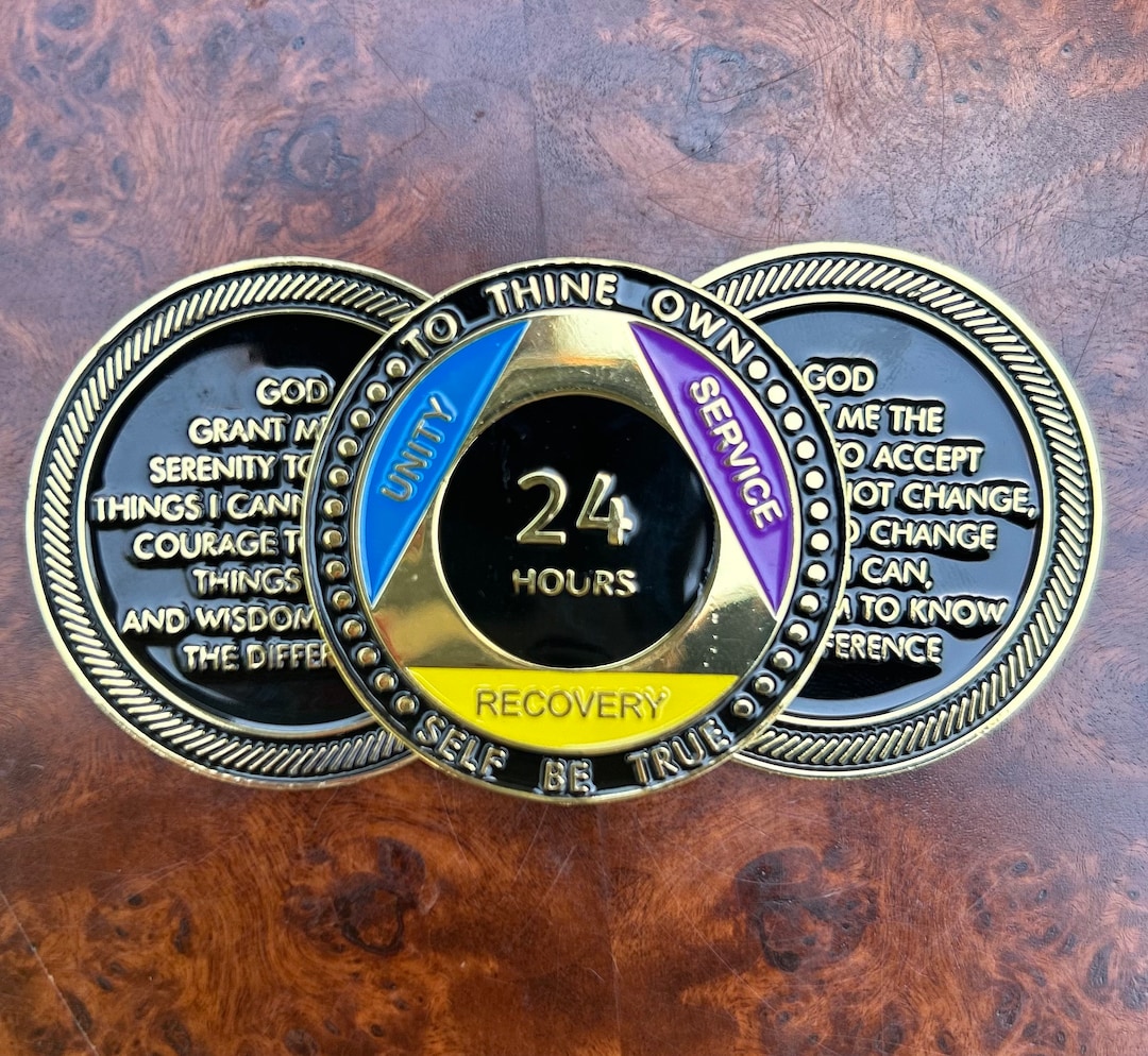 Sobriety Coin | Serenity Prayer Token| Addiction Recovery Gift | AA ...