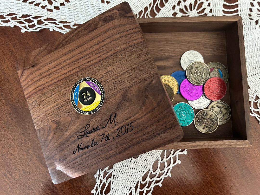 Sobriety Chip Box | Sobriety Gift | Sober Gift | Addiction Recovery ...