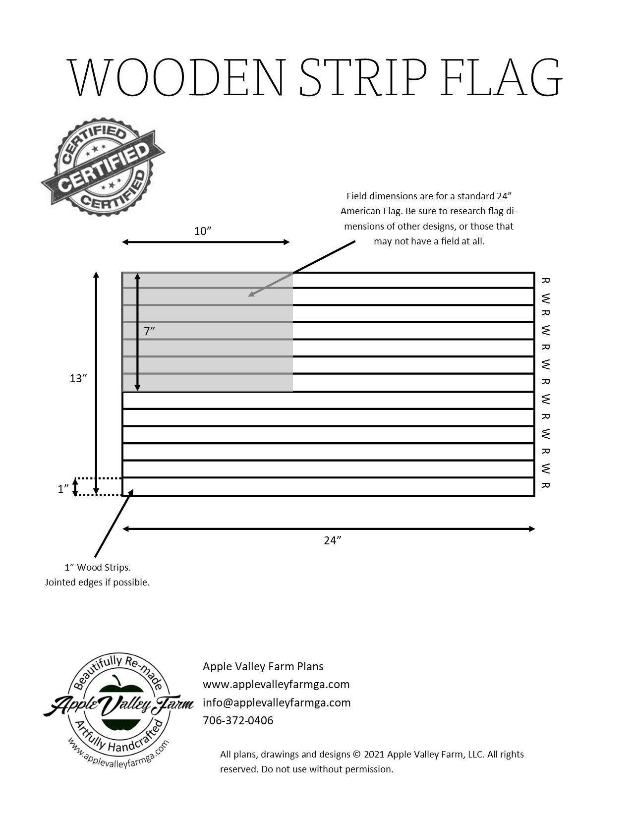 Wooden Strip Flag Downloadable Plans - Etsy