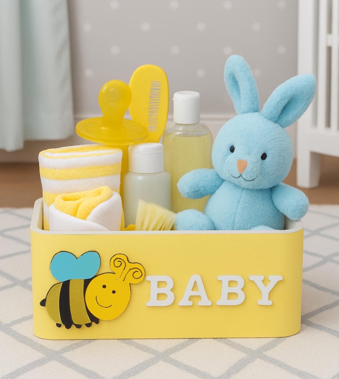 Wooden Nursery Organizer Box – Baby Essentials and Diaper Storage ...
