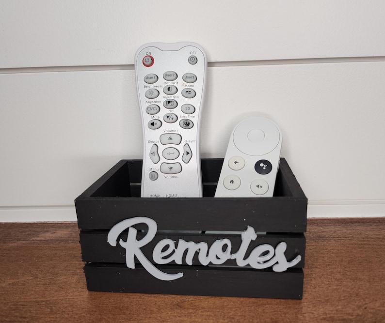Small Wooden Remote Control Holder: Farmhouse Nightstand Organizer - Etsy