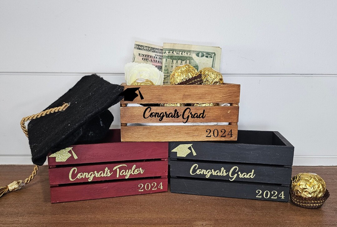 Mini Crate for Graduation Gifts. Graduation Money Holder. Graduation ...