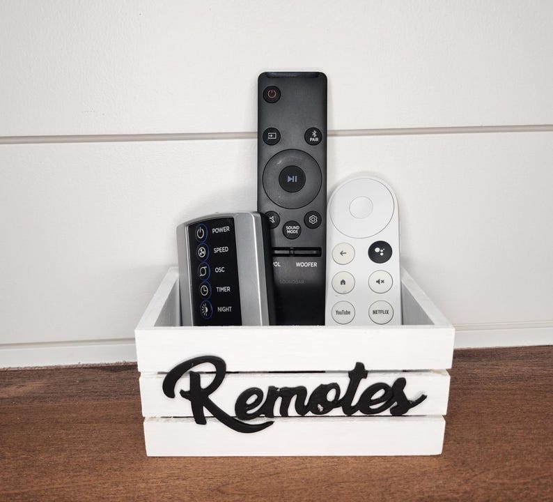 Small Wooden Remote Control Holder: Farmhouse Nightstand Organizer - Etsy
