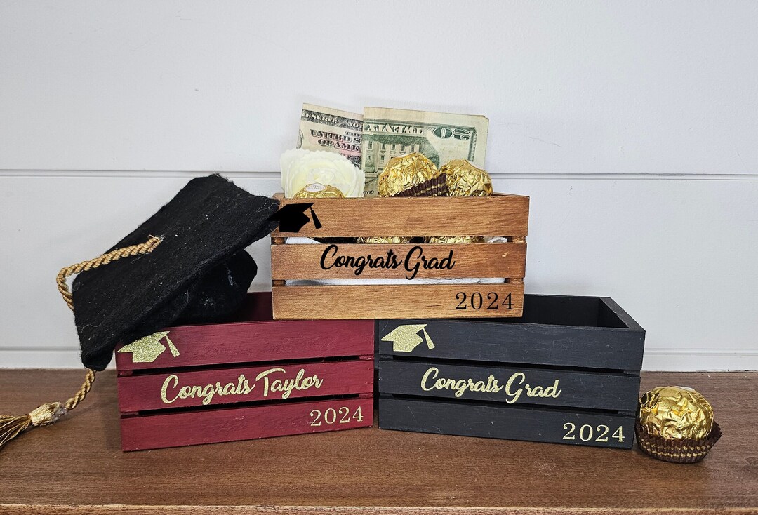 Mini Crate for Graduation Gifts. Graduation Money Holder. Graduation ...