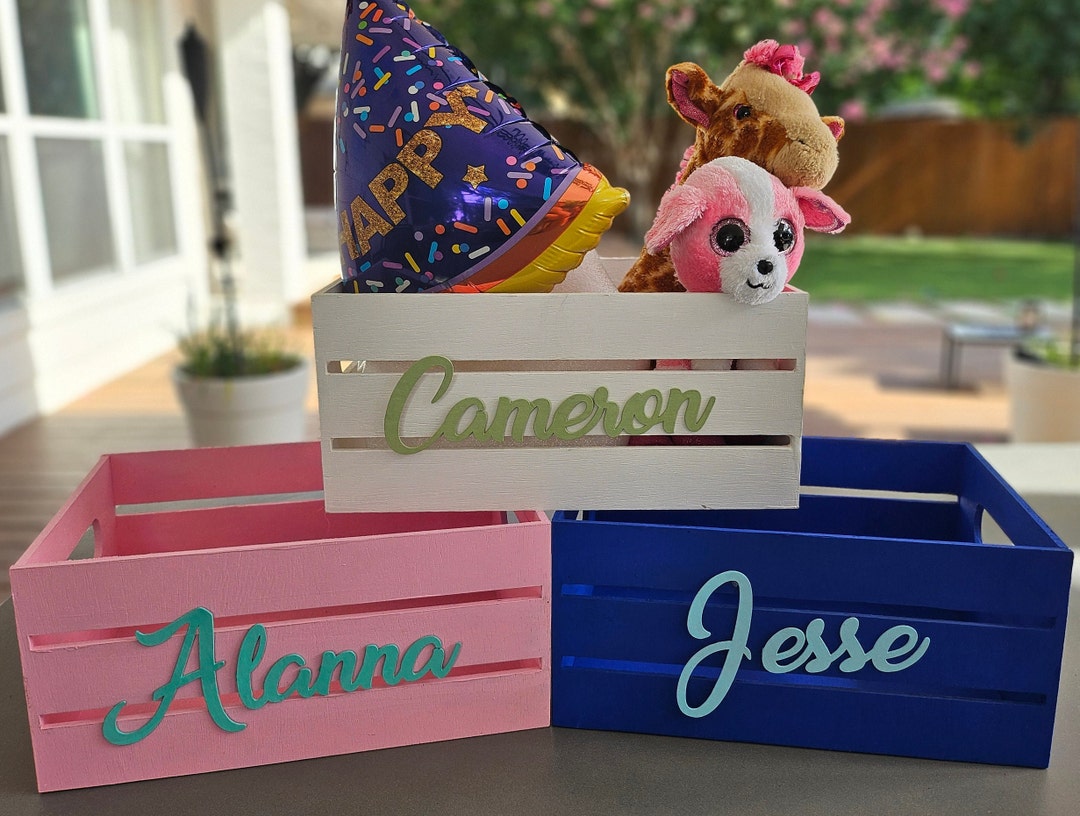 Personalized Wooden Crate for Playroom Decor. 12.5" - Etsy