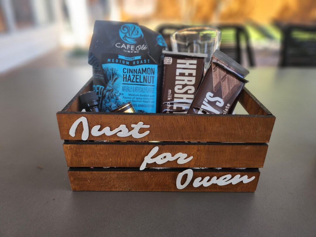 Rustic Wooden Crate for Him – Custom Basket, Men’s Birthday or Groom ...