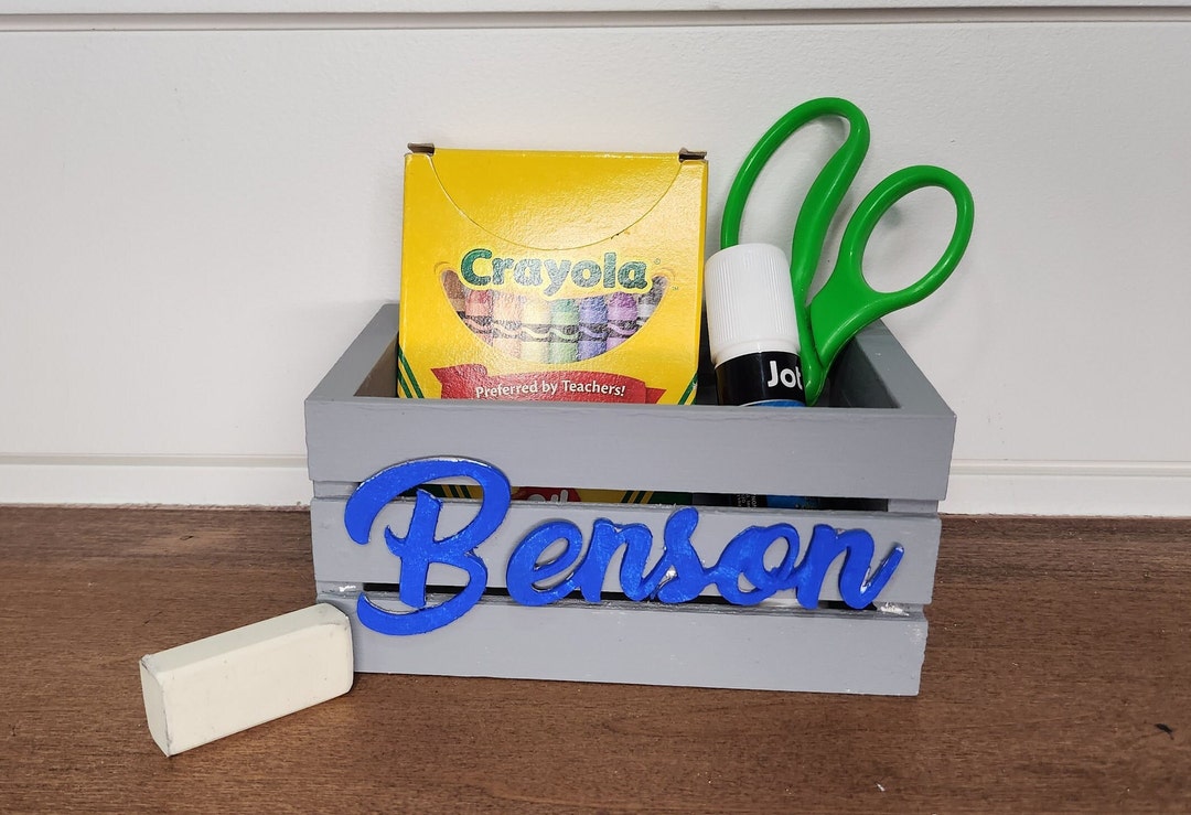 Small Wooden Box for Kids. Cute Desk Decor Mini Crate. Back to School ...