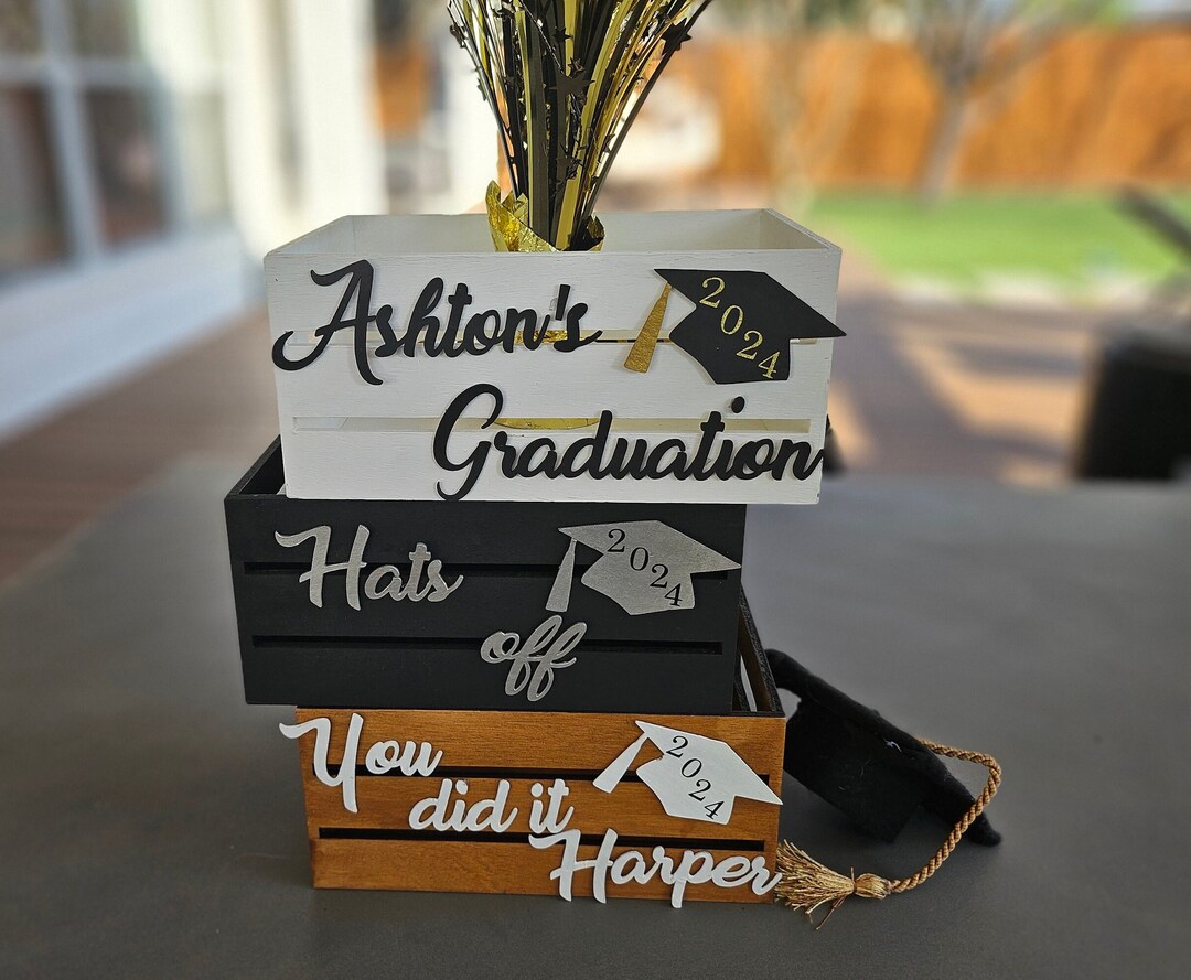 Card Box for Graduation. Personalized Wooden Graduation Gift Box ...