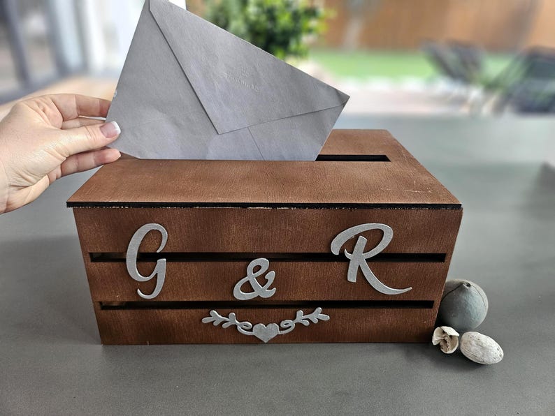 Wedding Card Box – Personalized Rustic Wooden Crate for Reception Table ...